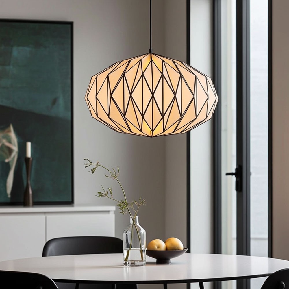 Pinstripe Oval Paper Lampshade